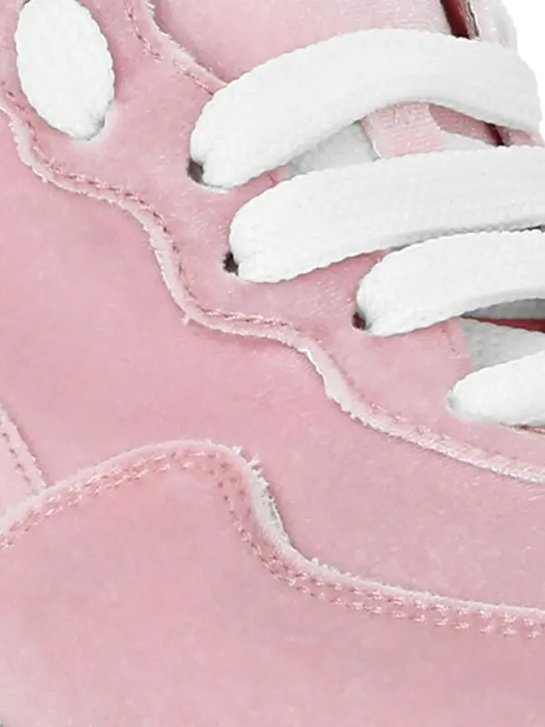 Philipp Plein Low-top Lace-up Sneakers In Leather And Suede With Contrasting Rear Logo - Fuchsia