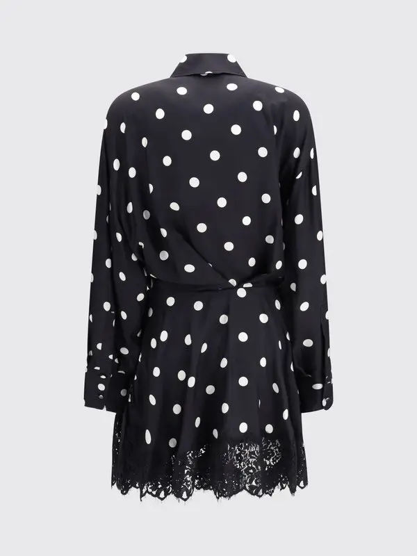 Sportmax Polka Dot Silk Wrap Dress
