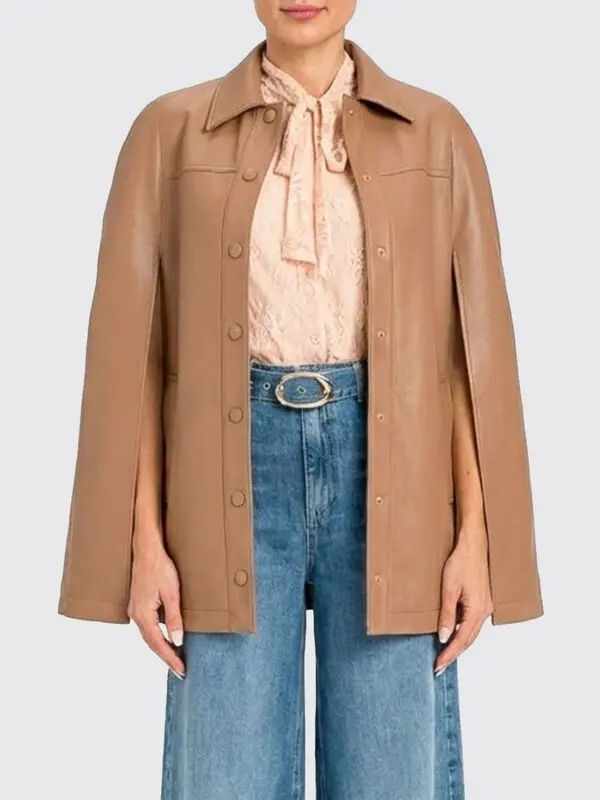 TWINSET Synthetic Leather Cape Jacket