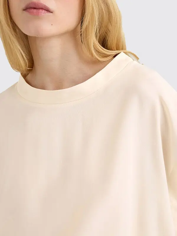 Momoni Silk & Acetate Blend Blouse - Cream