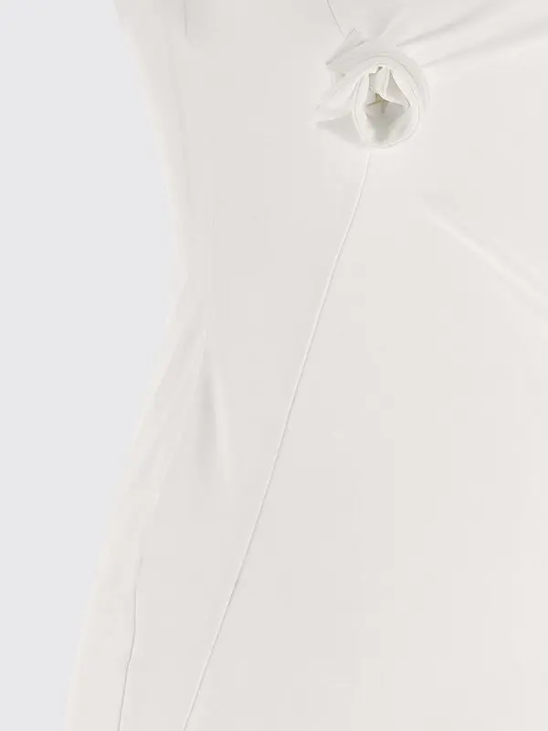 Coperni Asymmetrical Mini Dress With Embroidered Flower Appliqu