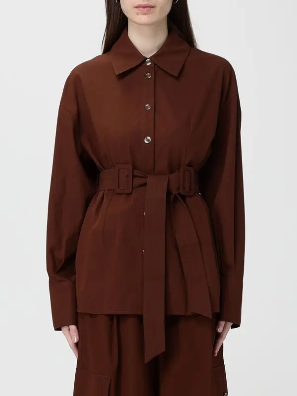 Pinko Belted Cotton Shirt Jacket