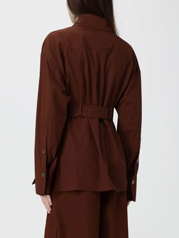 Pinko Belted Cotton Shirt Jacket