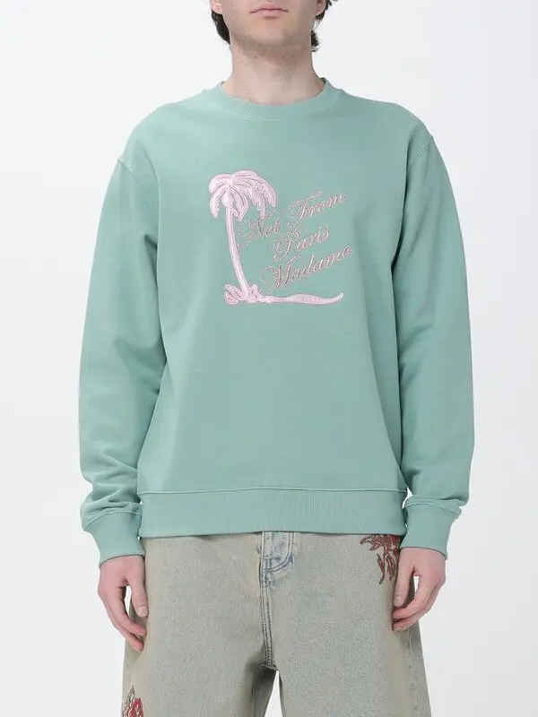 Drole De Monsieur Embroidered Logo Cotton Sweatshirt - Green