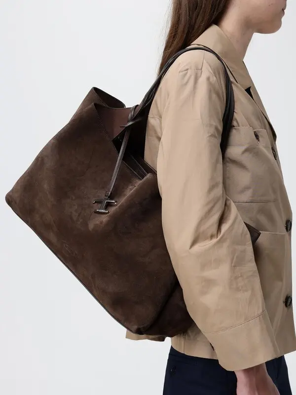 TOD'S Suede Shoulder Bag - Dark