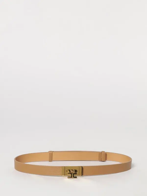 Elisabetta Franchi Hammered Leather Belt - Brown