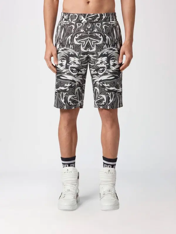 Philipp Plein Graphic Print Silk Shorts