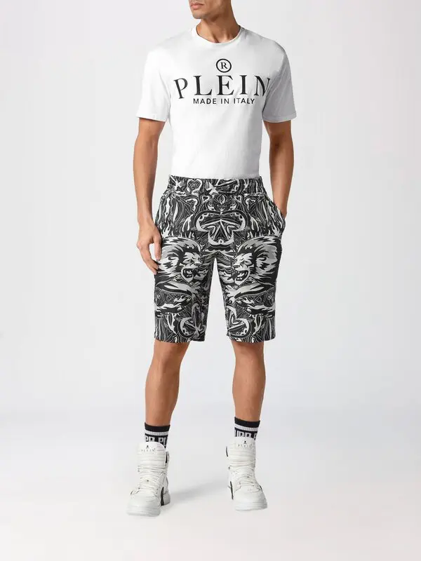 Philipp Plein Graphic Print Silk Shorts