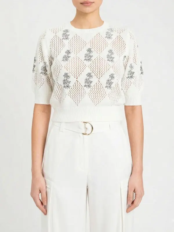 TWINSET Knit Top With Floral Motif