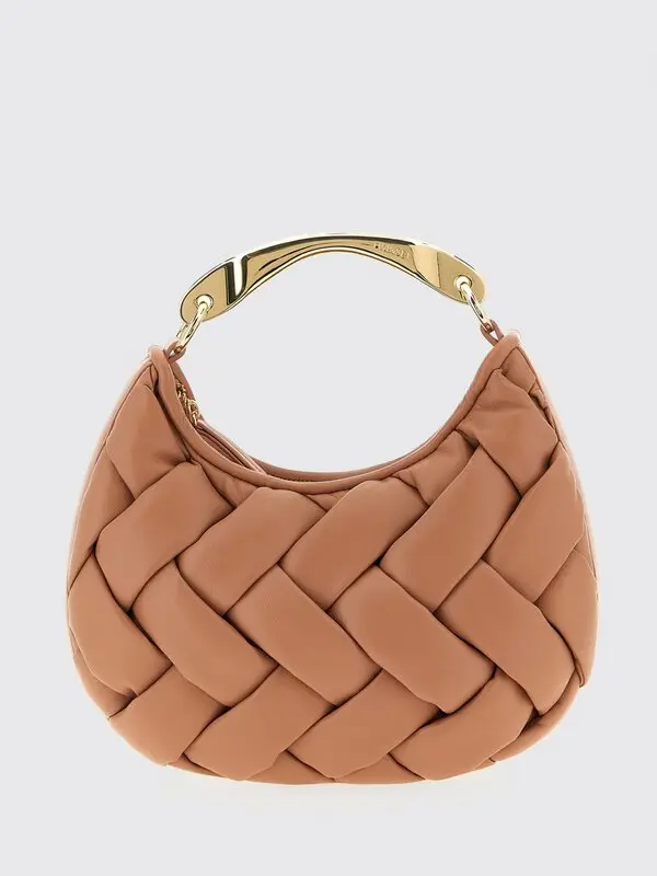 TWINSET Woven Leather Hobo Bag - Coffee