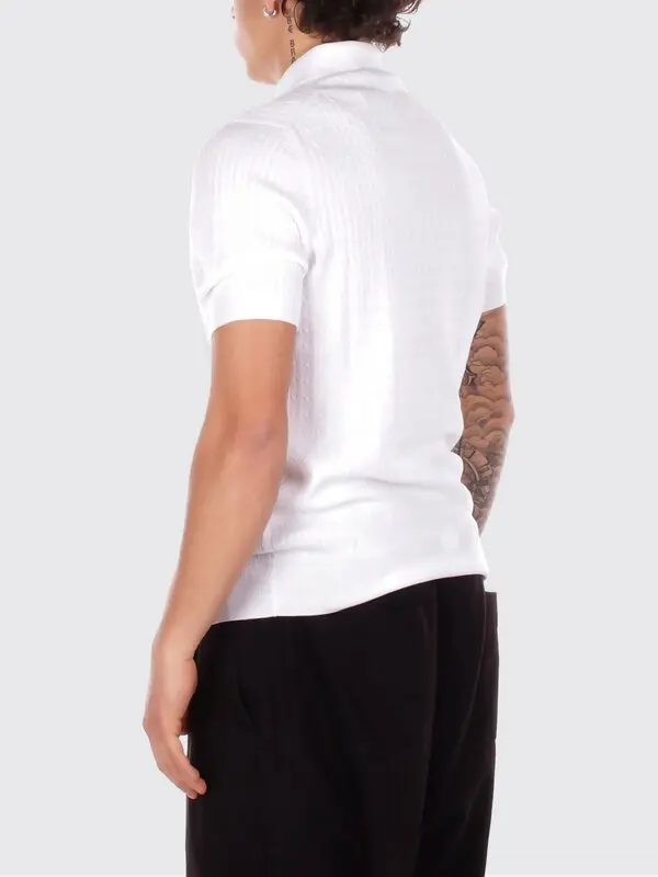 Tagliatore Cotton Knit Polo Shirt - White