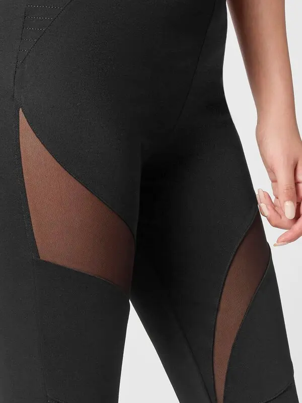 Philipp Plein High-waisted Leggings In Technical Jersey With Embroidered Details