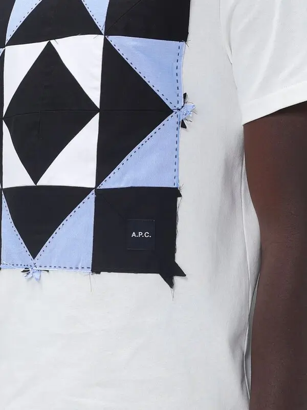 A.p.c. Organic Cotton T-shirt With Rhombus Pattern