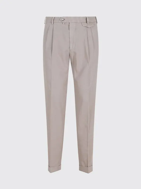 SANTANIELLO Cotton And Linen Tailored Trousers - Grey
