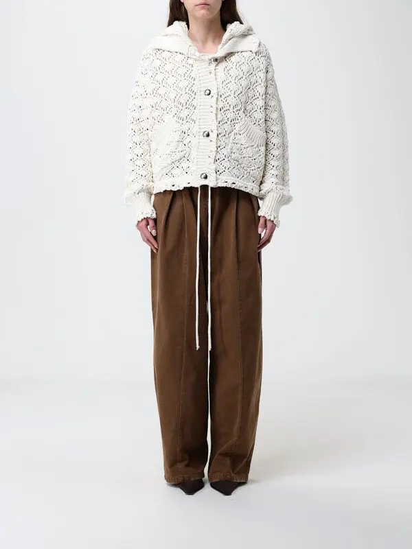 Blumarine Crochet Cotton Knit Cardigan