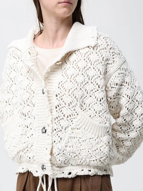 Blumarine Crochet Cotton Knit Cardigan