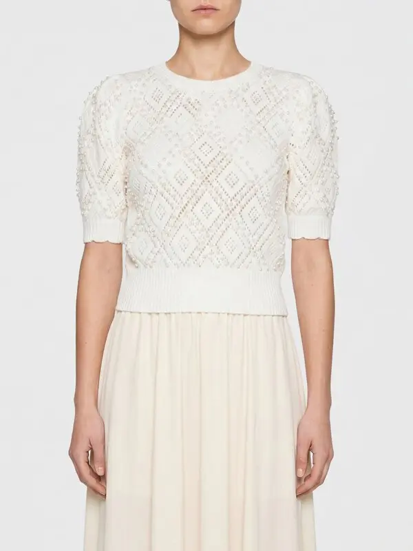 TWINSET Perforated Cotton Knit With