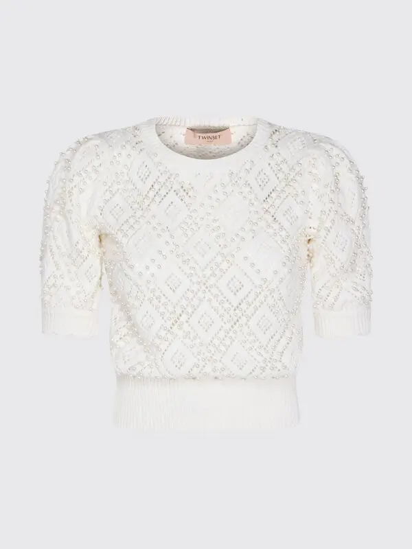 TWINSET Perforated Cotton Knit With