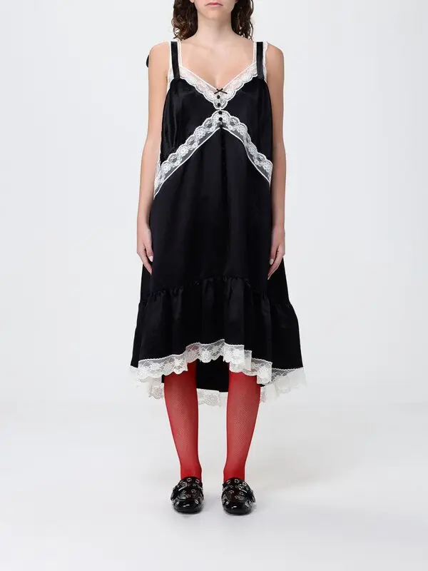 Marc Jacobs Satin Slip Dress With Lace Inserts