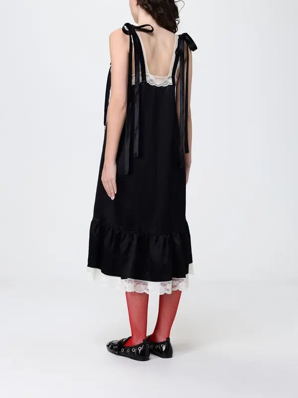 Marc Jacobs Satin Slip Dress With Lace Inserts