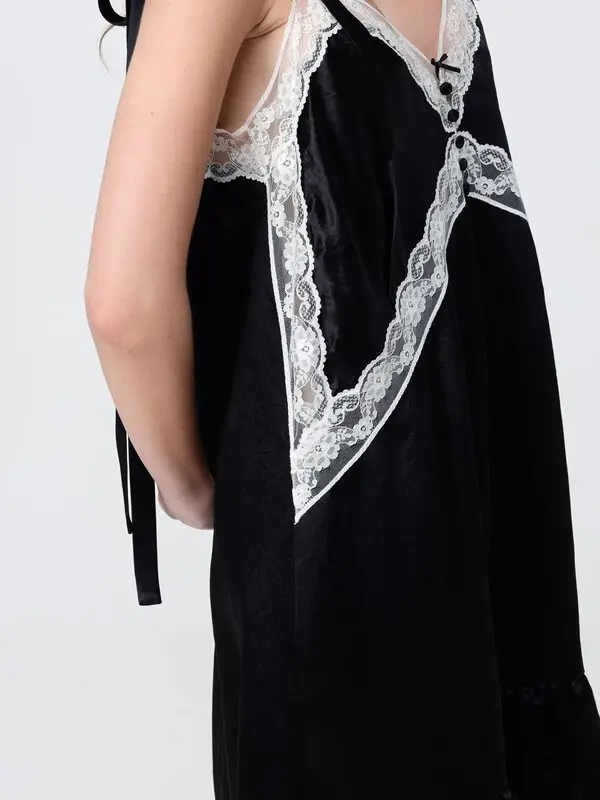 Marc Jacobs Satin Slip Dress With Lace Inserts