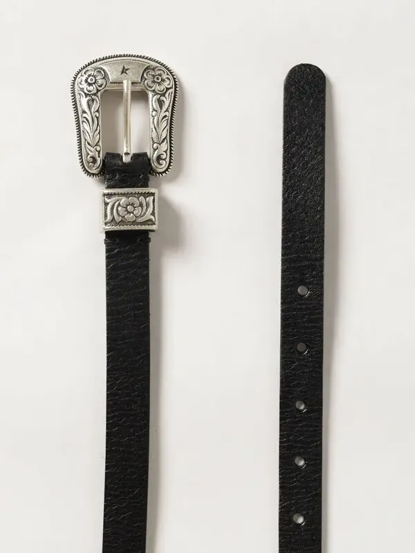 GOLDEN GOOSE Cowhide Leather Belt With Pin Buckle