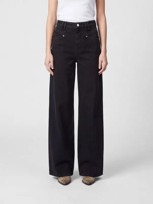 Isabel Marant Étoile High-rise Wide-leg Jeans - Black