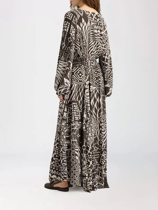 Momoni Printed Silk Kaftan Dress