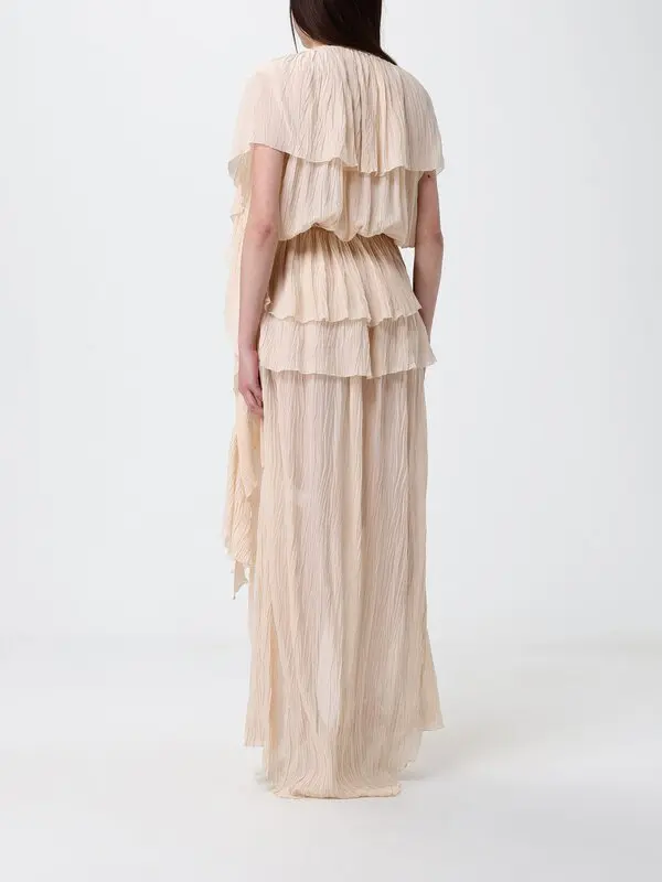 Blumarine Pleated Georgette Long Dress