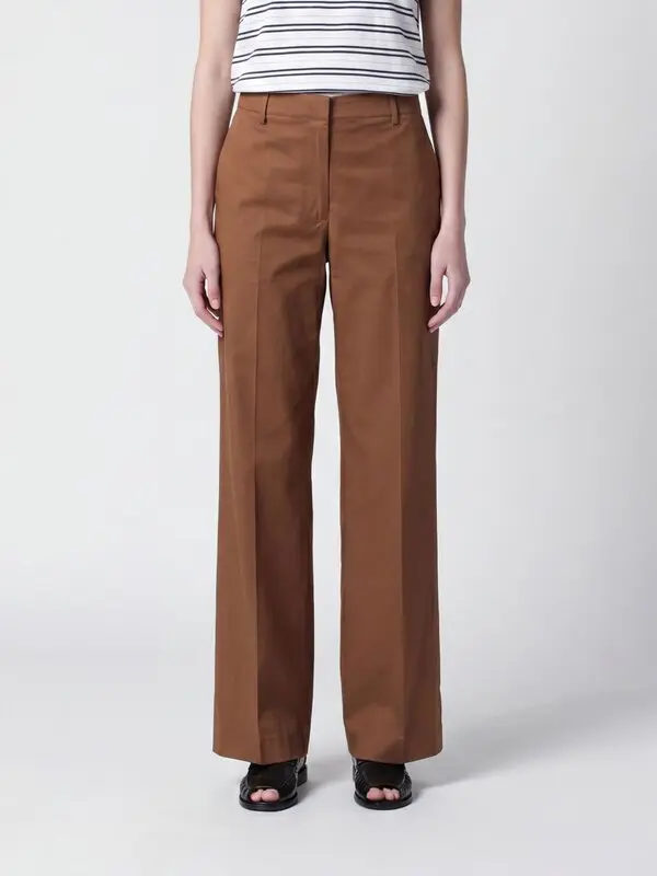 PT TORINO Stretch Cotton Palazzo Trousers - Beige