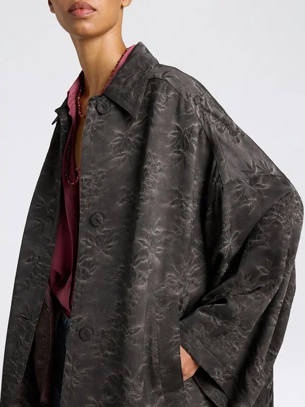 Momoni Jacquard Viscose Oversize Coat