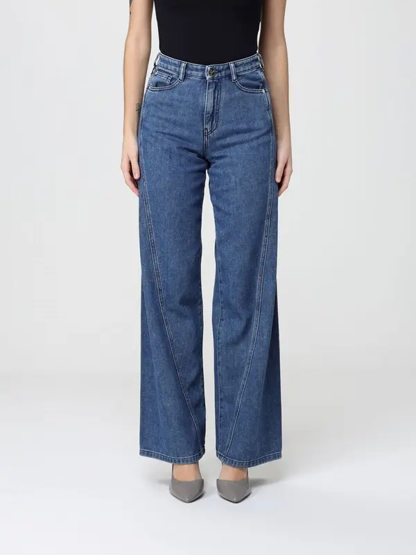 Emporio Armani Cotton Denim Wide Leg Jeans
