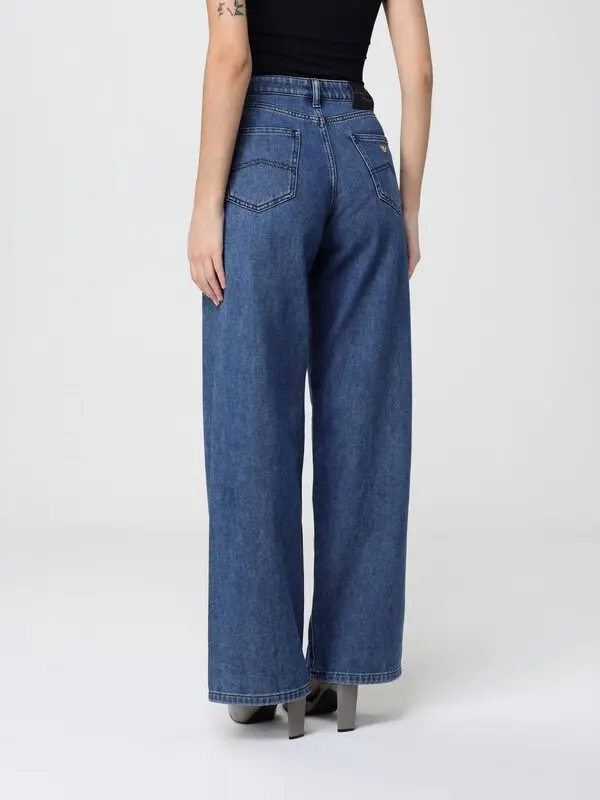 Emporio Armani Cotton Denim Wide Leg Jeans