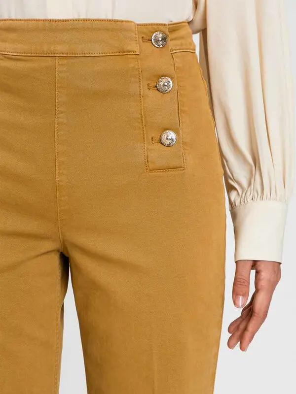 TWINSET Flared Stretch Cotton Trousers