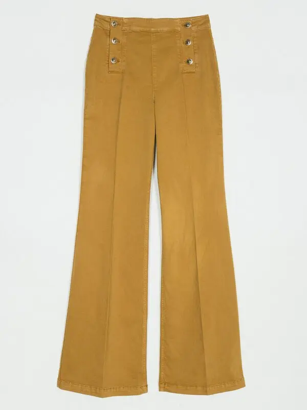 TWINSET Flared Stretch Cotton Trousers
