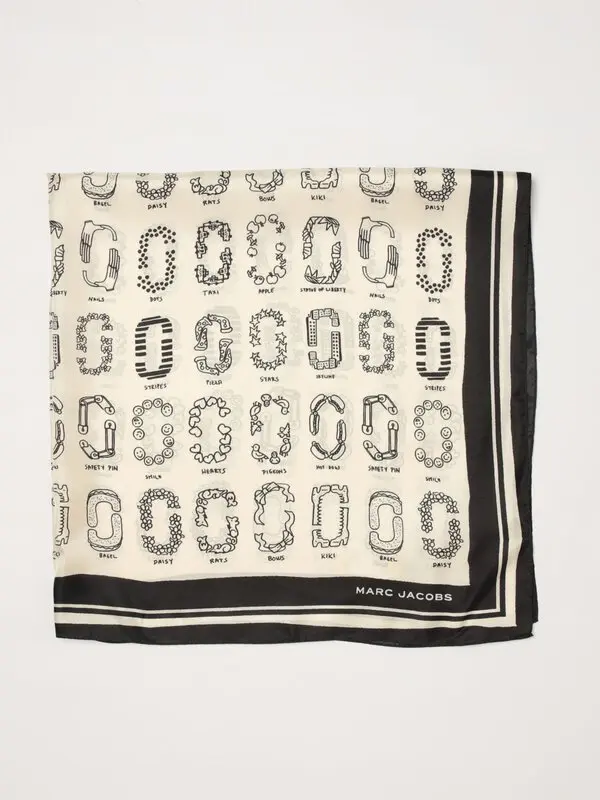 Marc Jacobs Monogram Print Silk Scarf - White