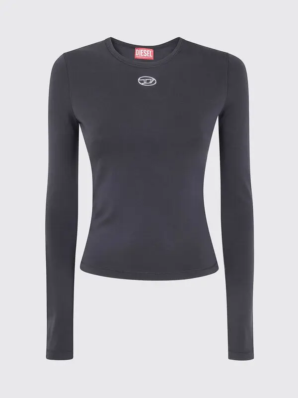 DIESEL® Long Sleeve Crewneck T-shirt With Logo Detail