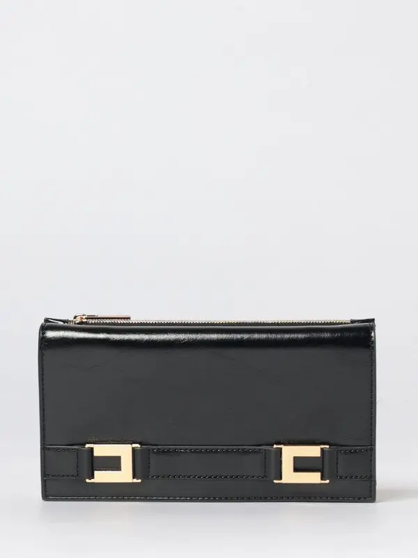 Elisabetta Franchi Faux Leather Wallet Bag - Black