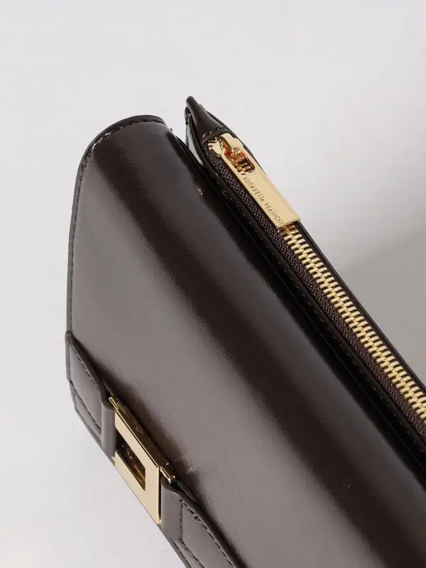 Elisabetta Franchi Faux Leather Wallet Bag - Cocoa