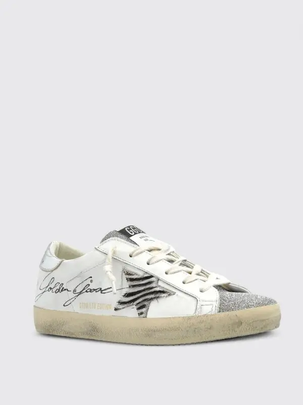 GOLDEN GOOSE Leather Sneakers With Zebra Detail