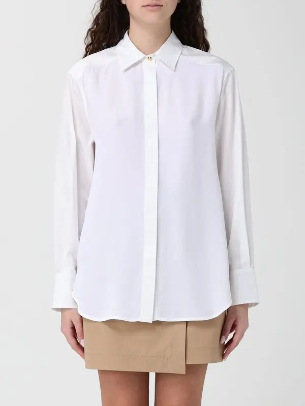 Pinko Poplin And Crepe Shirt - White