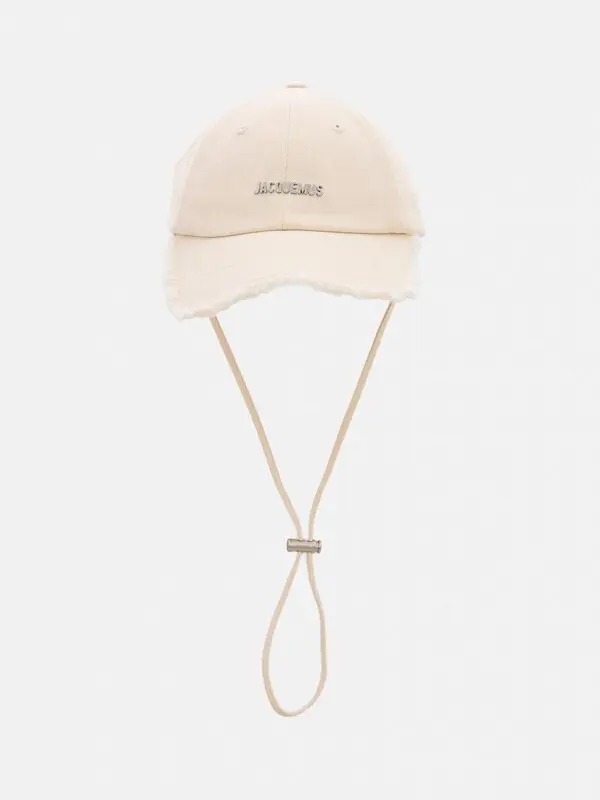 Jacquemus Baseball Cap With Distressed Trim - White