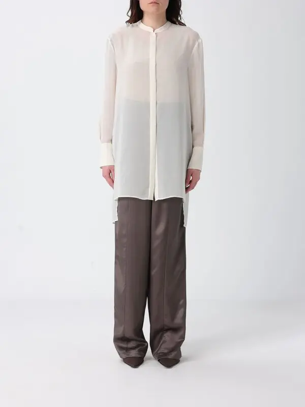Emporio Armani Sheer Mandarin Collar Shirt - Ivory