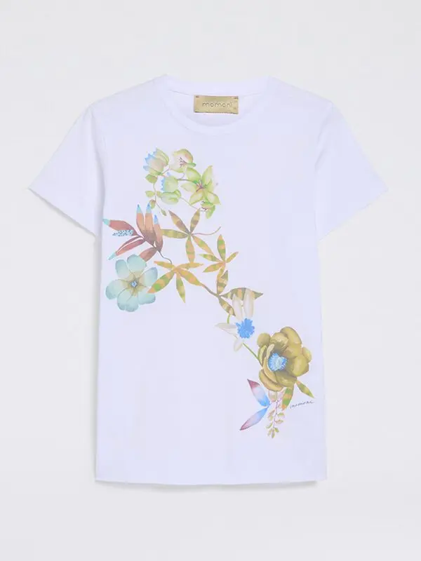 Momoni Floral Cotton T-shirts