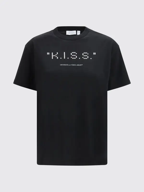 Off-White K.i.s.s." Graphic T-shirt - Black