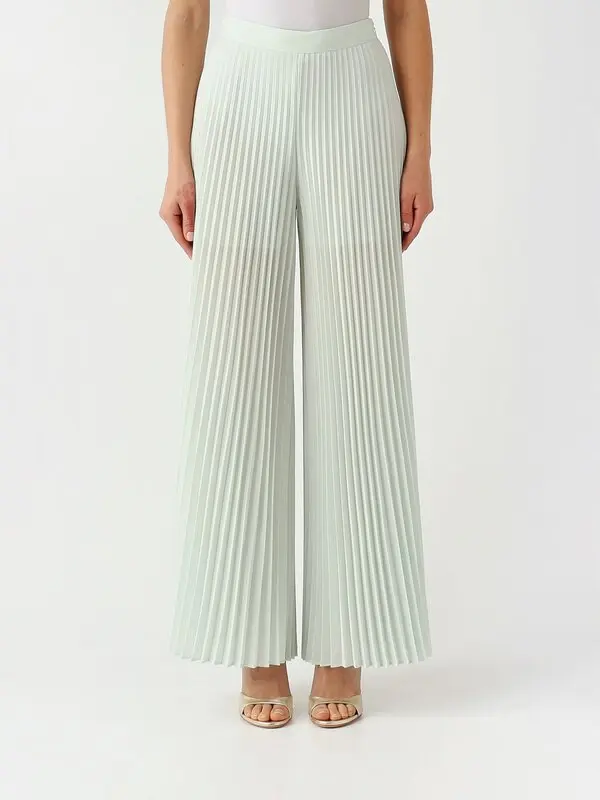 TWINSET Pleated Crêpe Trousers - Blue