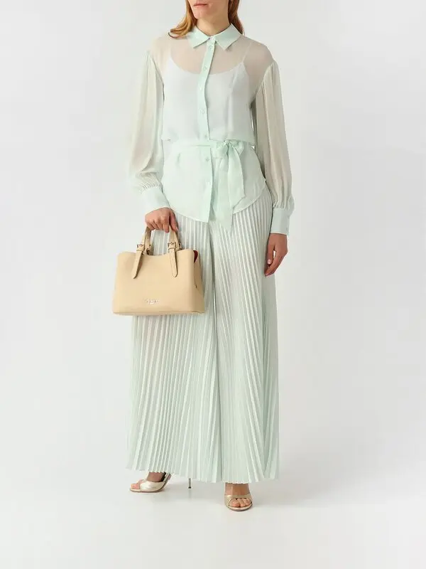 TWINSET Pleated Crêpe Trousers - Blue
