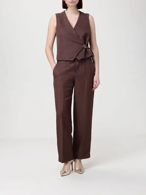 PT TORINO Cropped Fit Cotton Blend Trousers