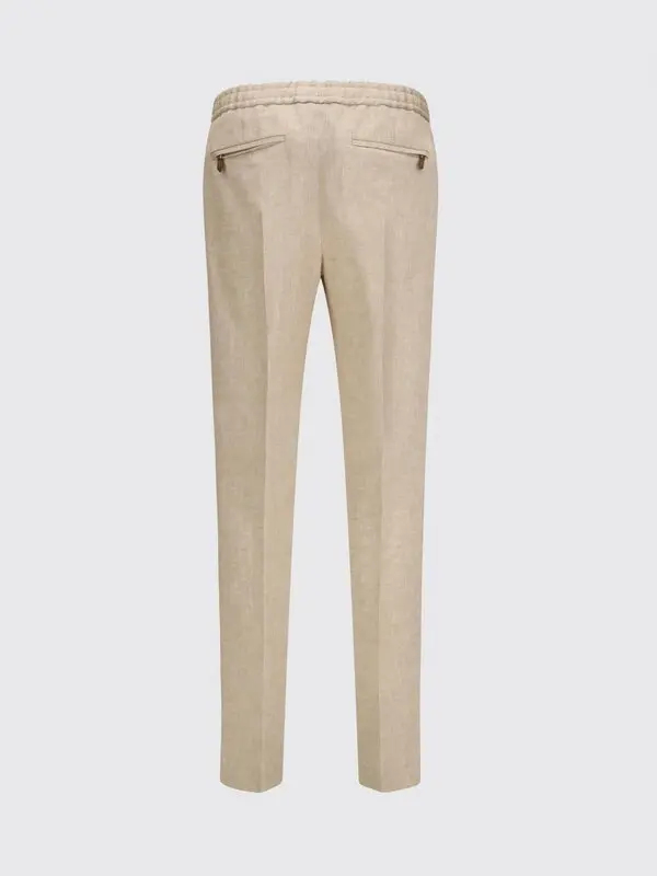 PT TORINO Linen Drawstring Trousers - Beige