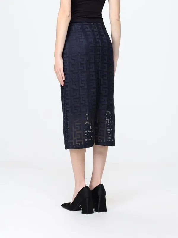 Liviana Conti Monogram Cotton Blend Midi Skirt